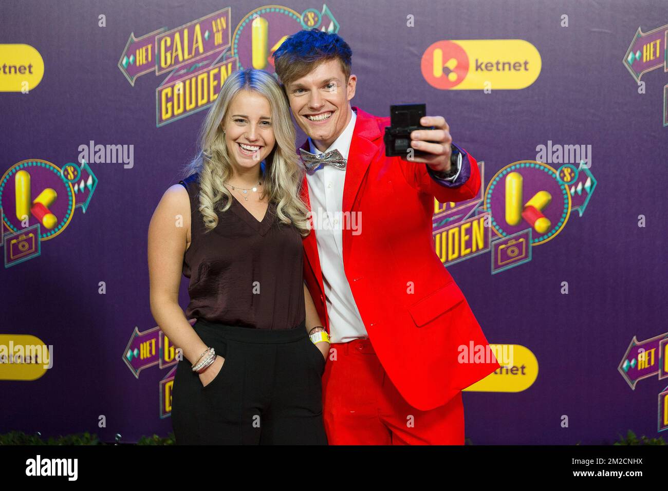 Enzo Knol with girlfriend pictured during the 'Gala van de Gouden K's ...