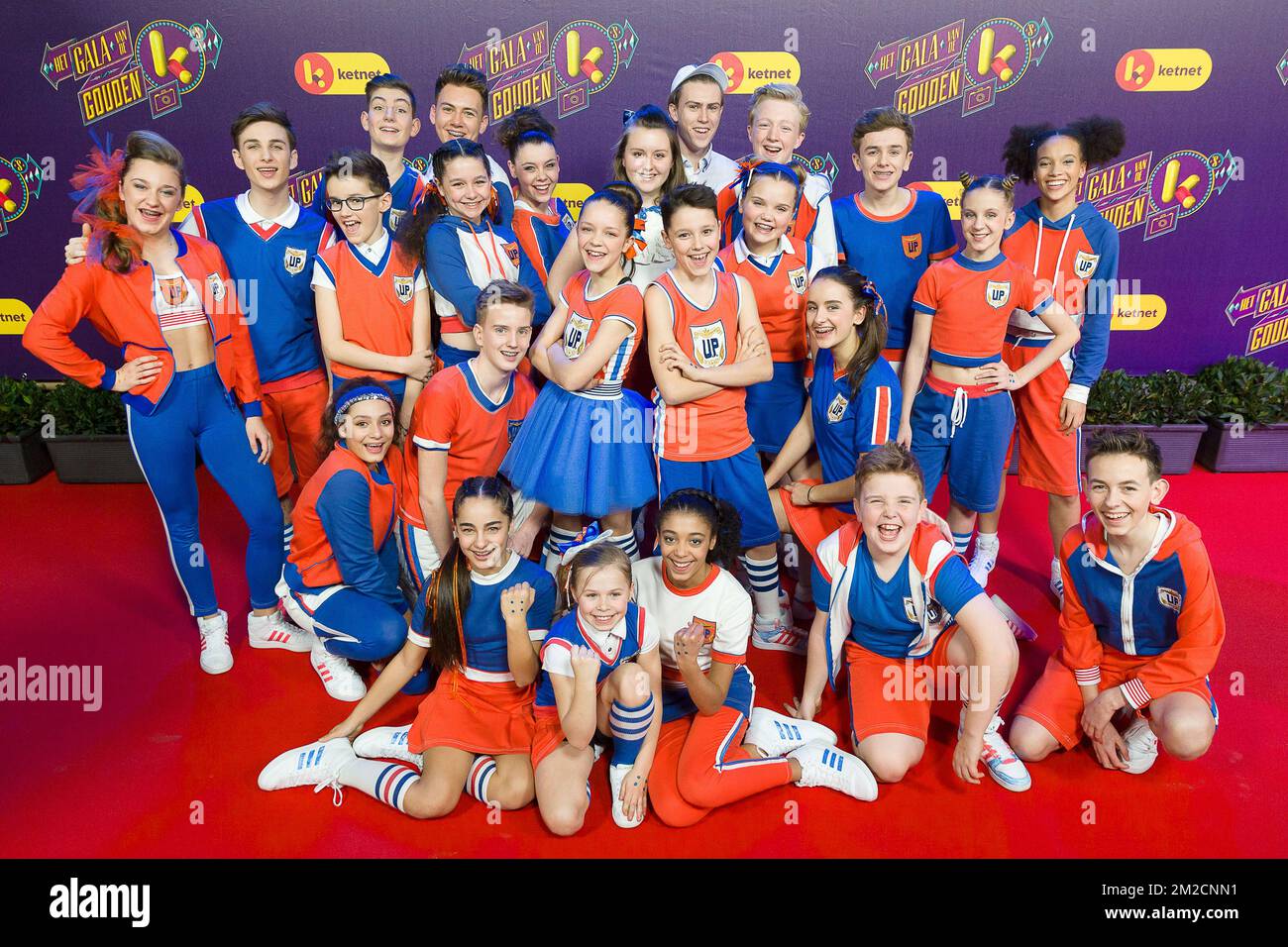 Ketnet Musical cast pictured during the 'Gala van de Gouden K's' award ...