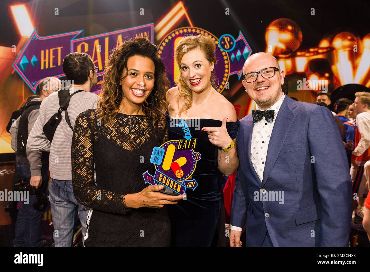 Tatyana Beloy, Goele De Raedt and Tijl Dauwe of Ketnet Musical pictured ...