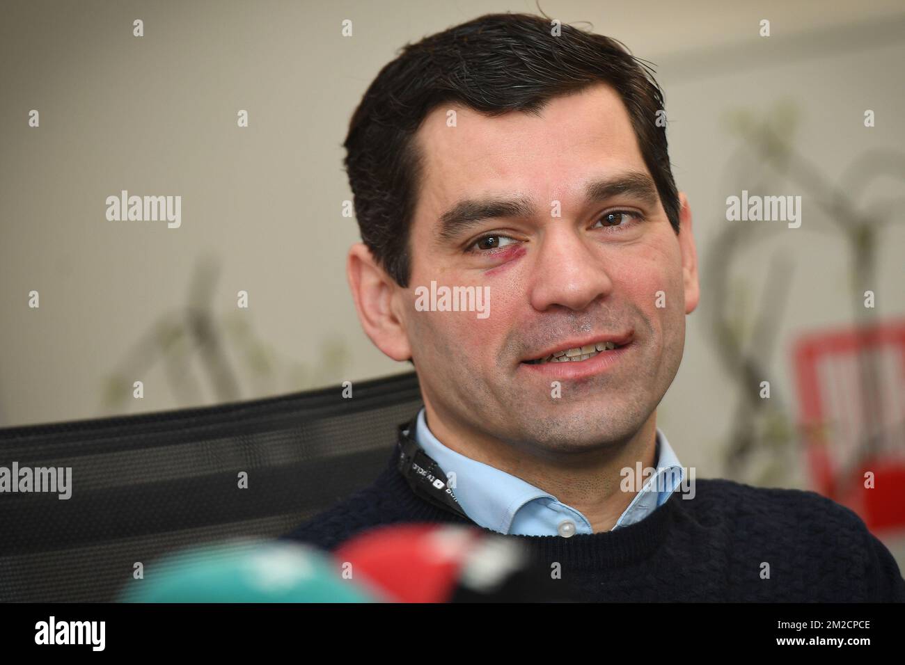 Manager Philip Roodhooft pictured during a press conference after Cant ...