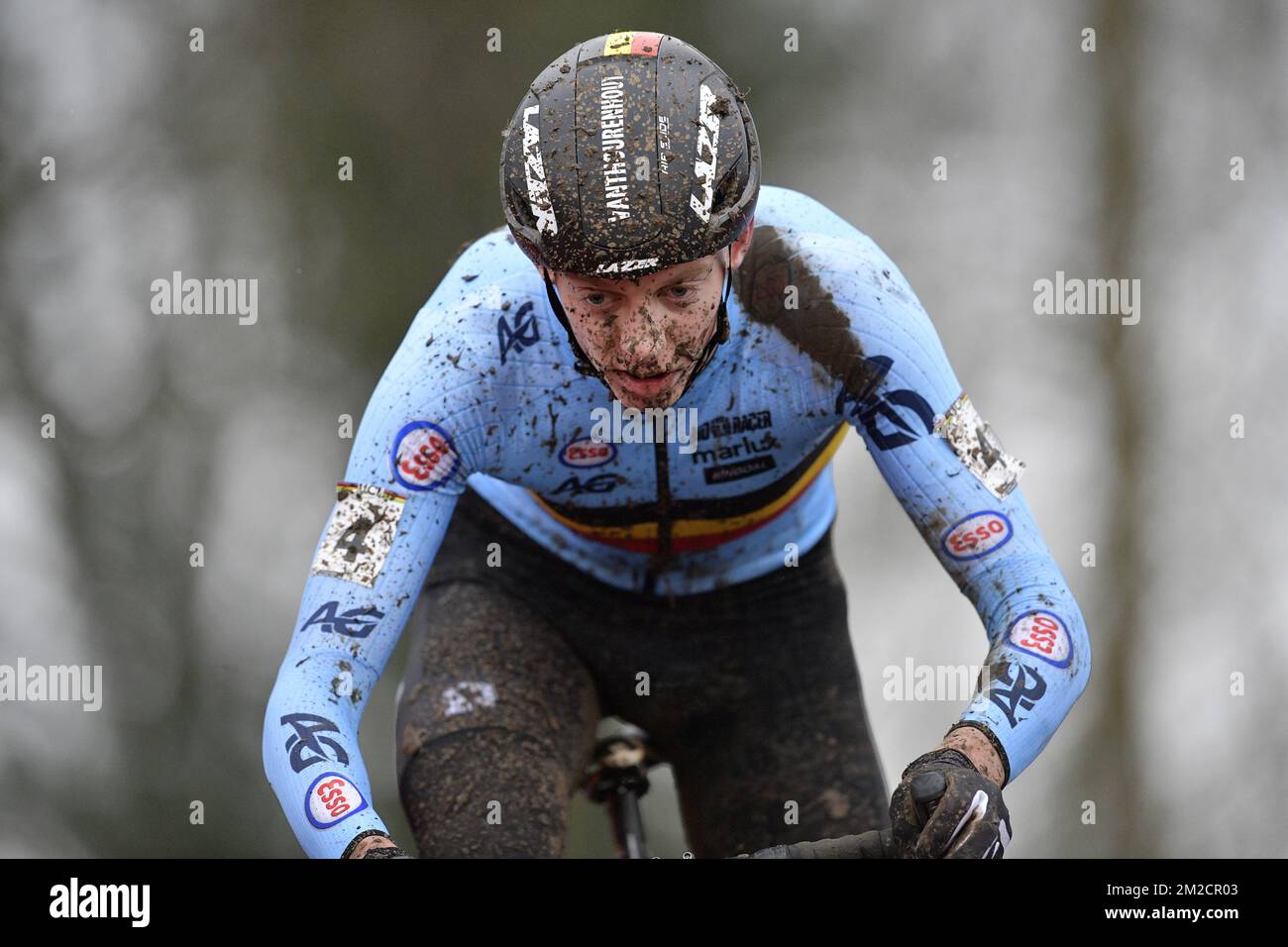 Belgian Michael Vanthourenhout pictured in action during the men Elite ...