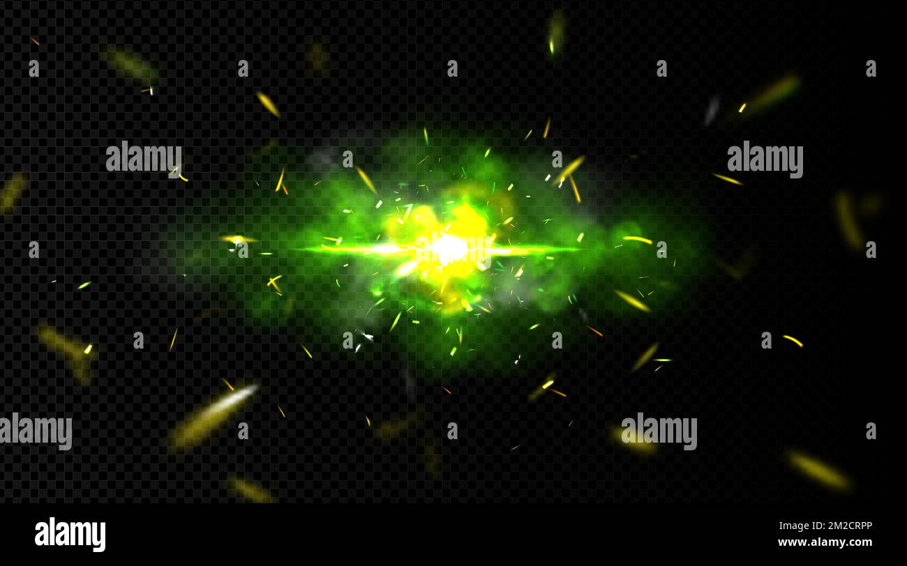 Green yellow explosion particles flying hi-res stock photography and ...
