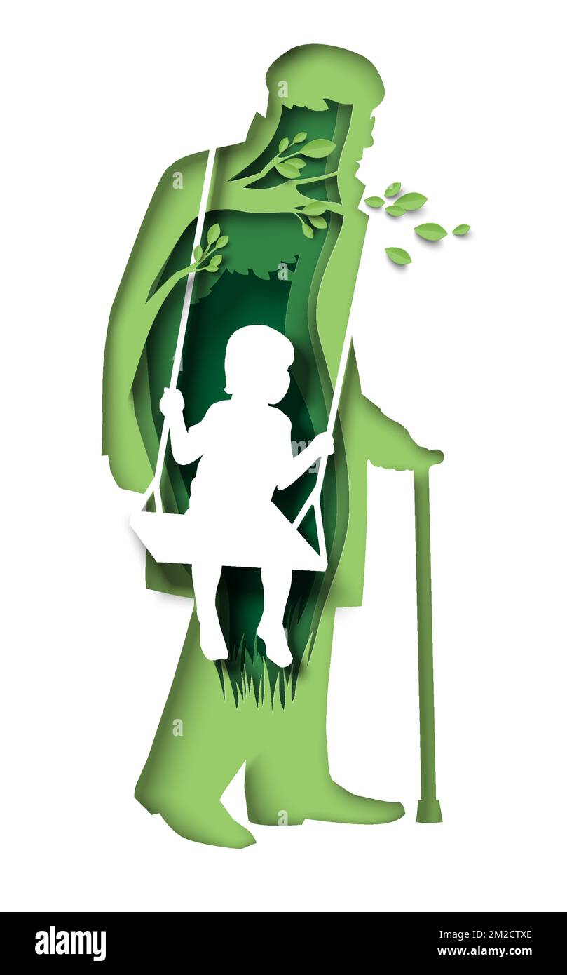 Inner world vector with child inside old man Stock Vector Image & Art ...