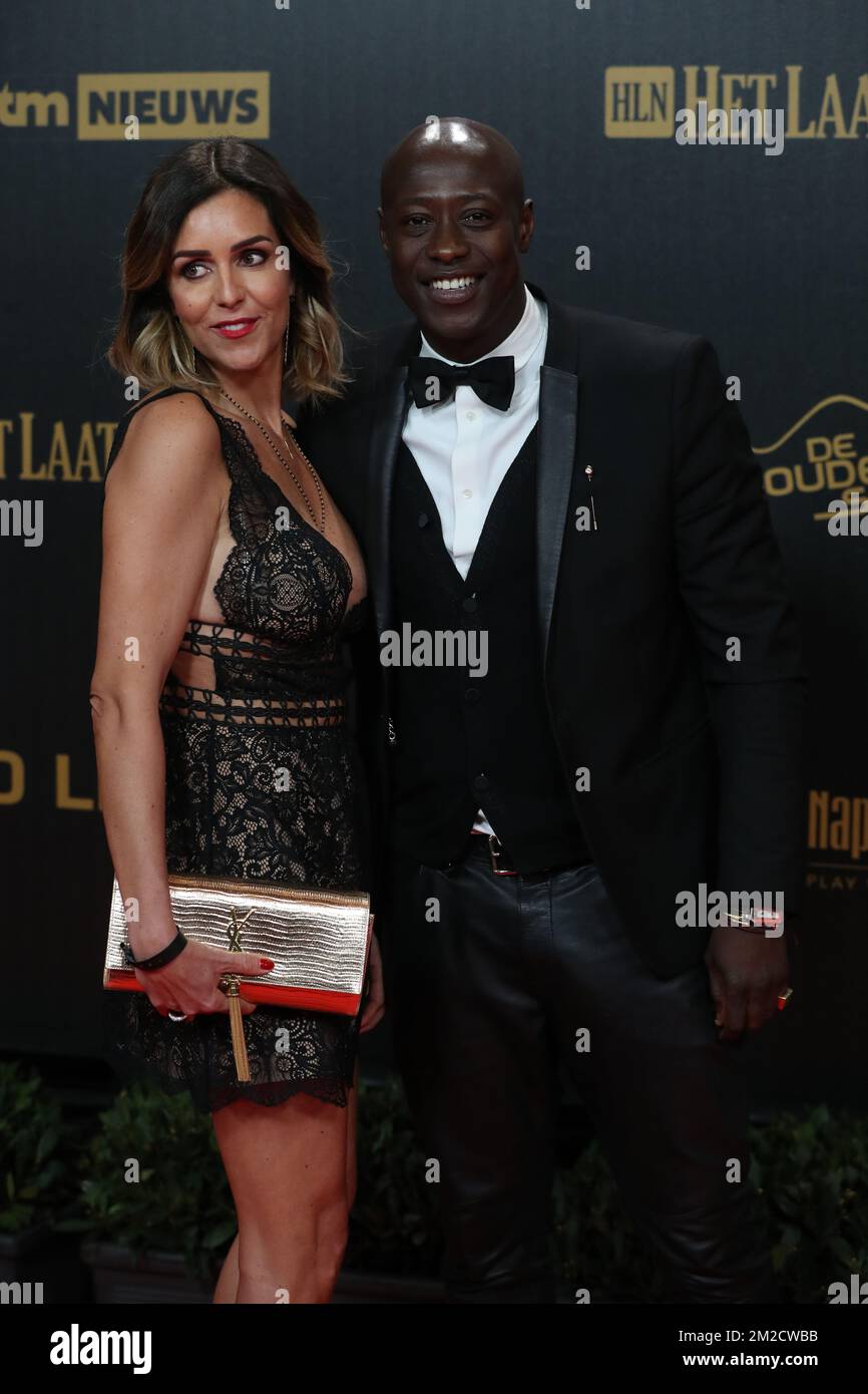 Former Club Brugge player Khalilou Fadiga and his partner pictured on ...