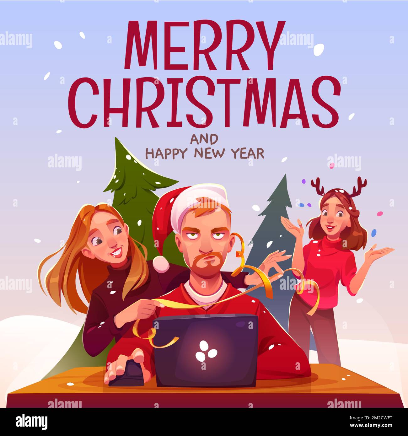 Boring christmas party Stock Vector Images - Alamy