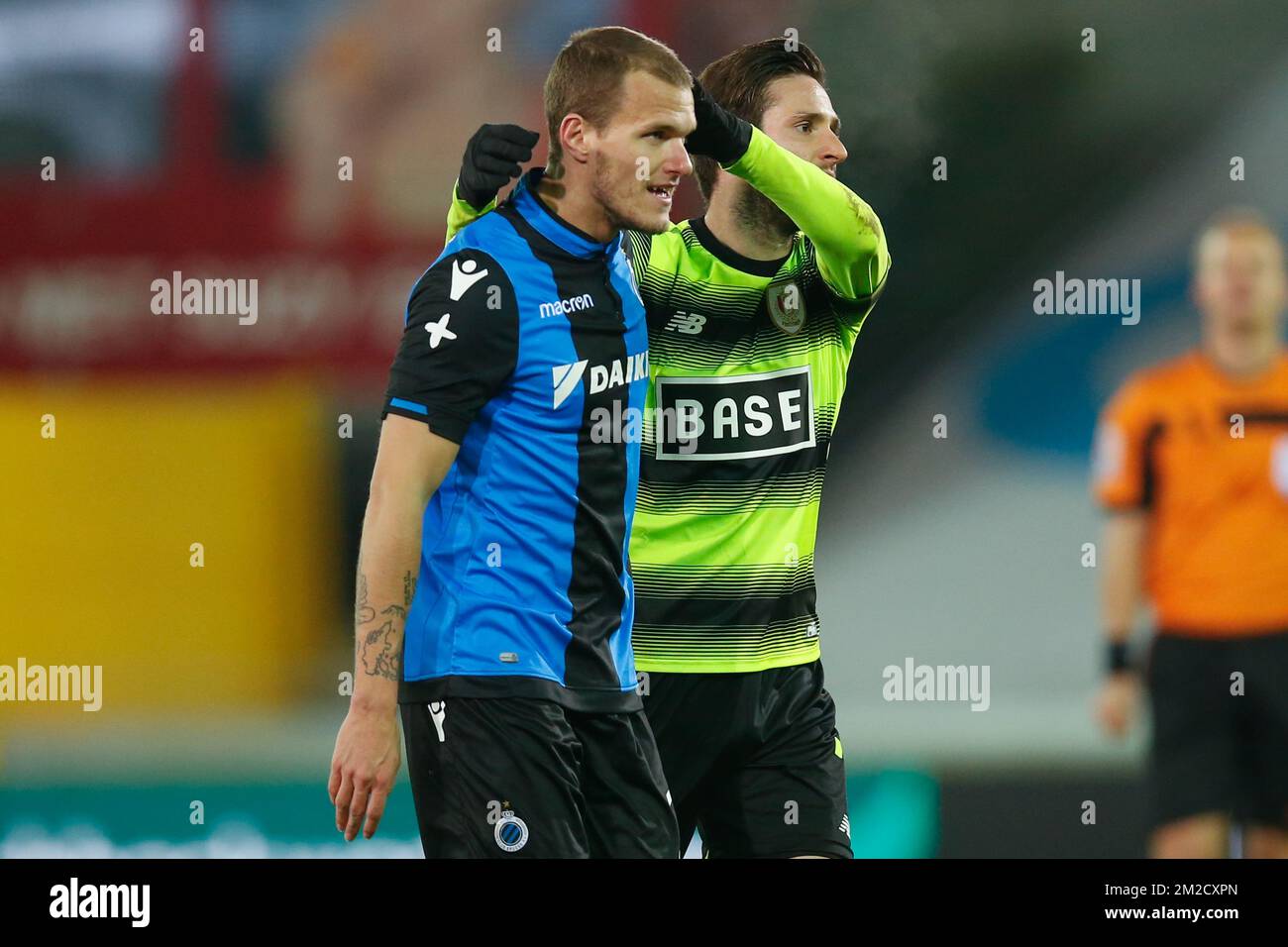 Club's Alexander Scholz and Standard's Duje Cop pictured during a ...