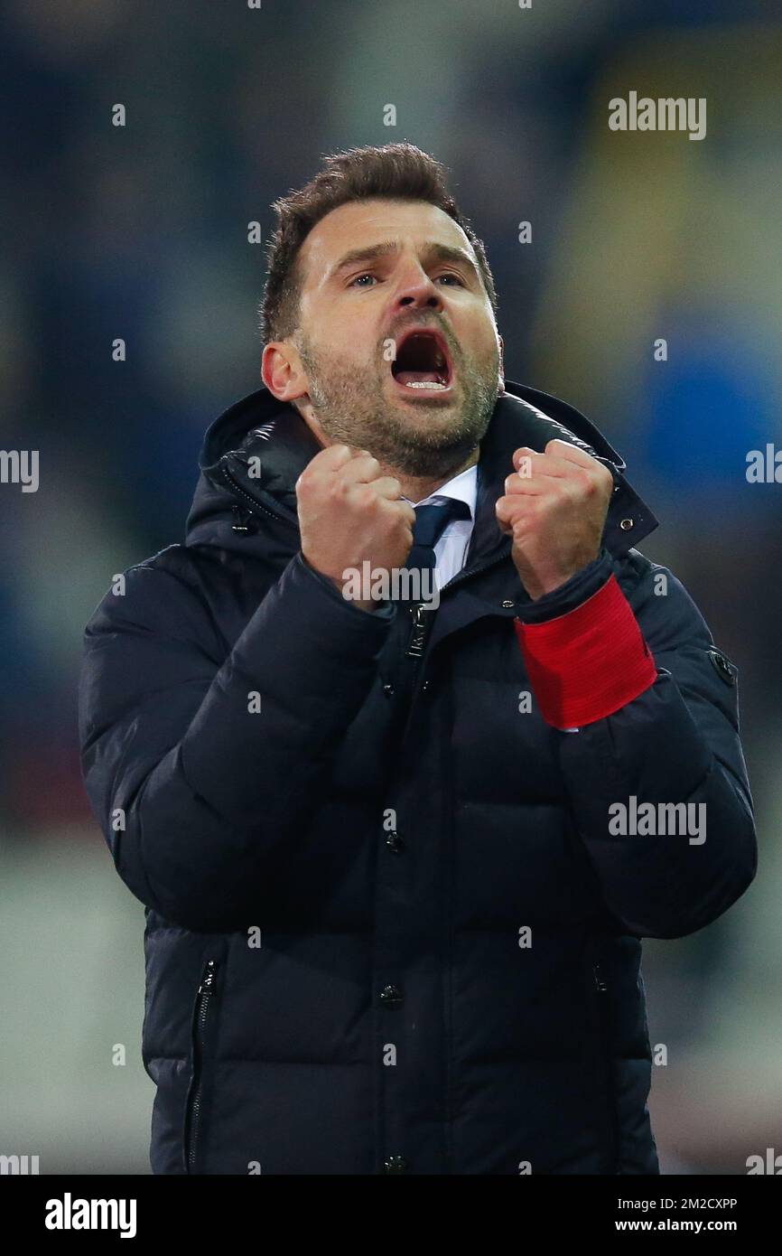 Club Brugge's head coach Ivan Leko pictured during a soccer game ...