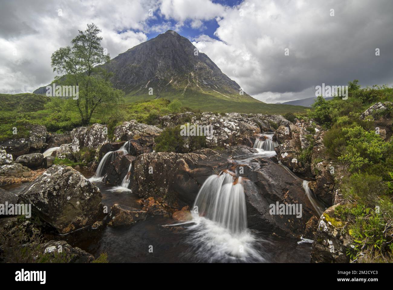 The Scottish mountain Buachaille Etive Mòr in Glen Etive near Glencoe ...