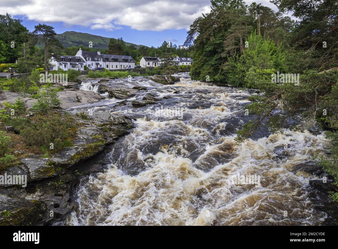 Falls of Dochart, whitewater rapid in the village Killin, Loch Lomond ...
