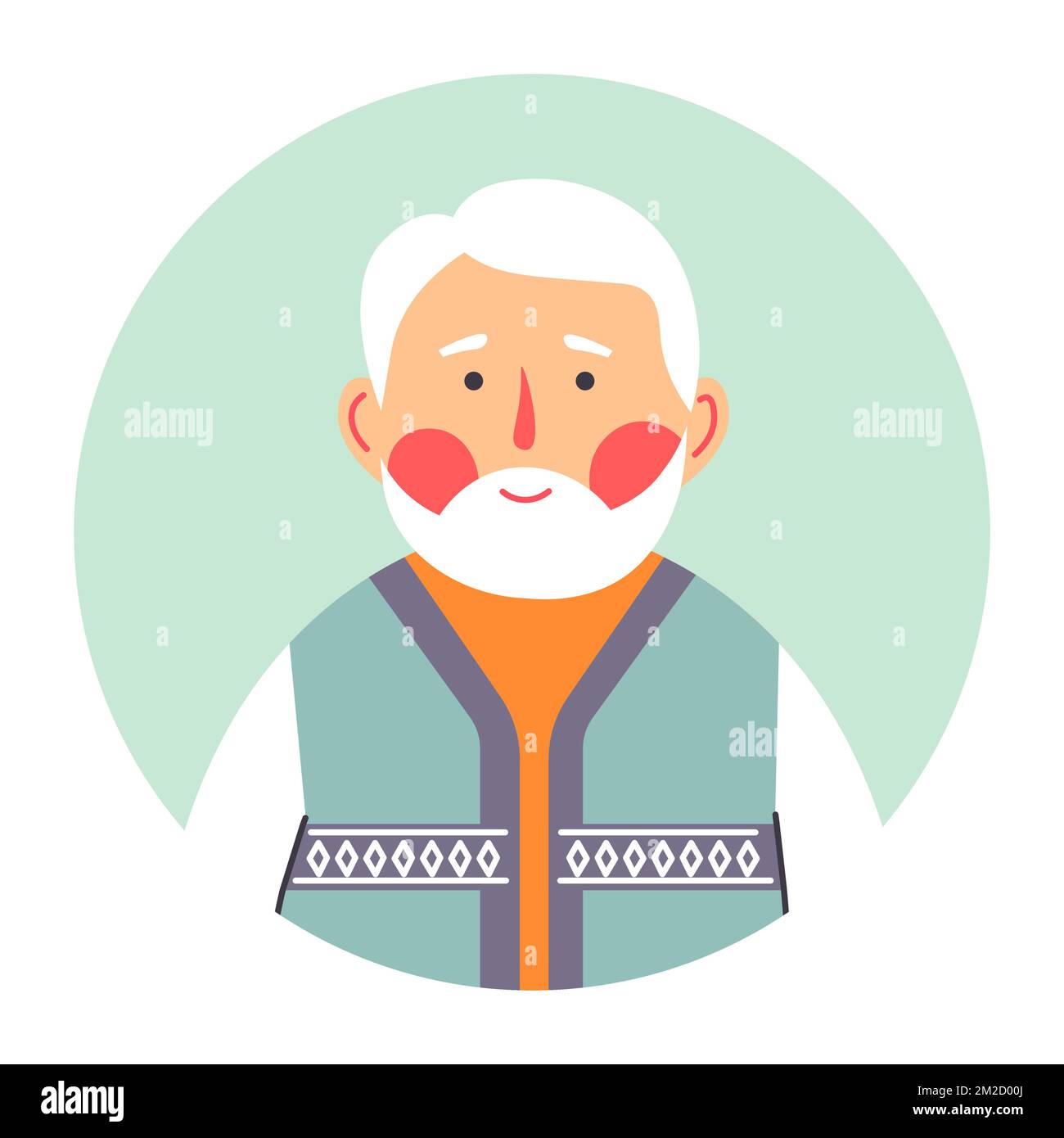 Portrait of senior male character, grandfather with grey hair Stock ...