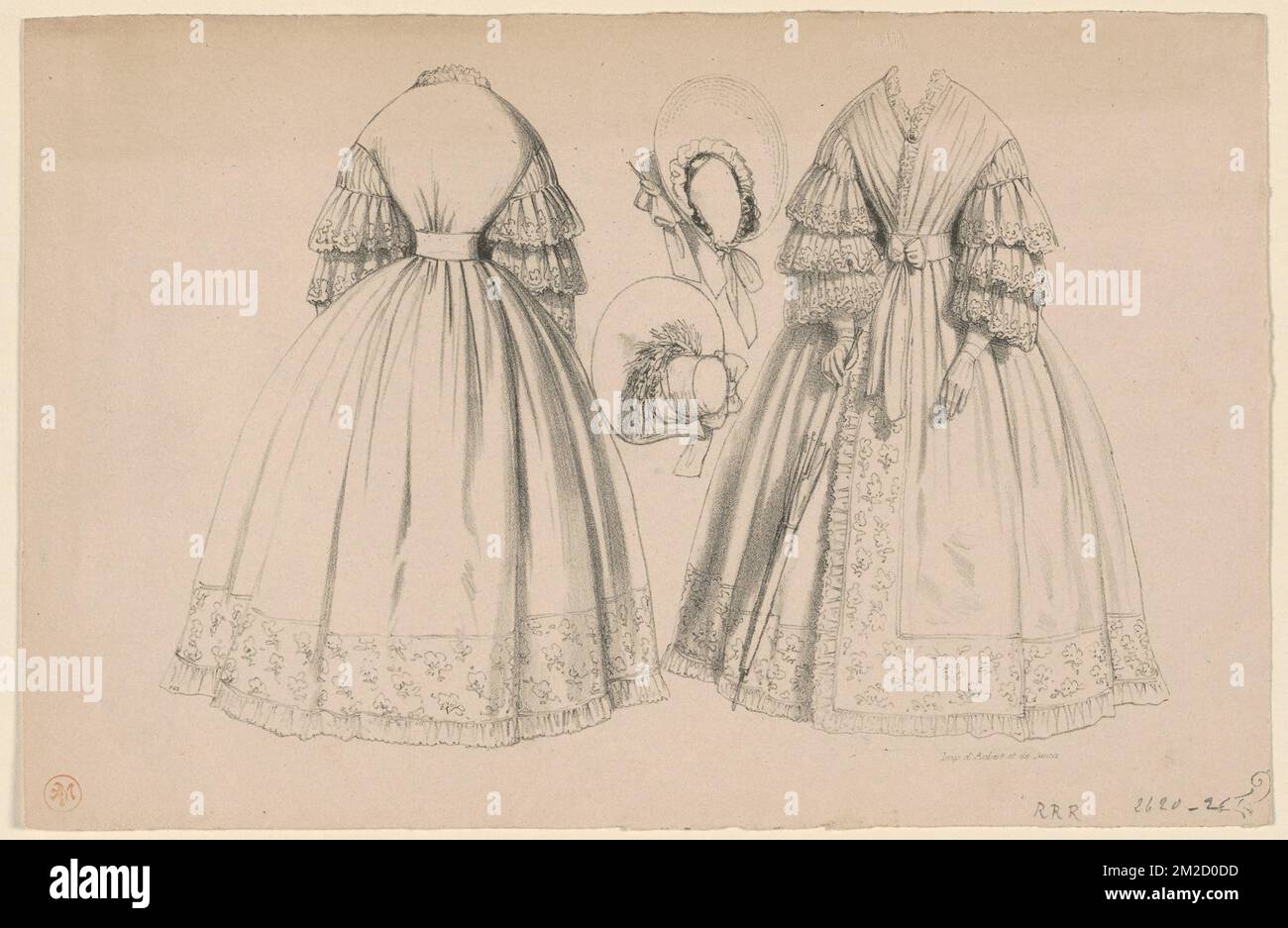 (Costume de mode à découper) ,. Paul Gavarni (1804-1866). Lithographs ...