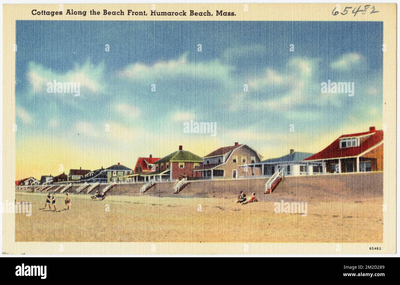 Cottages along the beach front, Humarock Beach, Mass. , Beaches ...