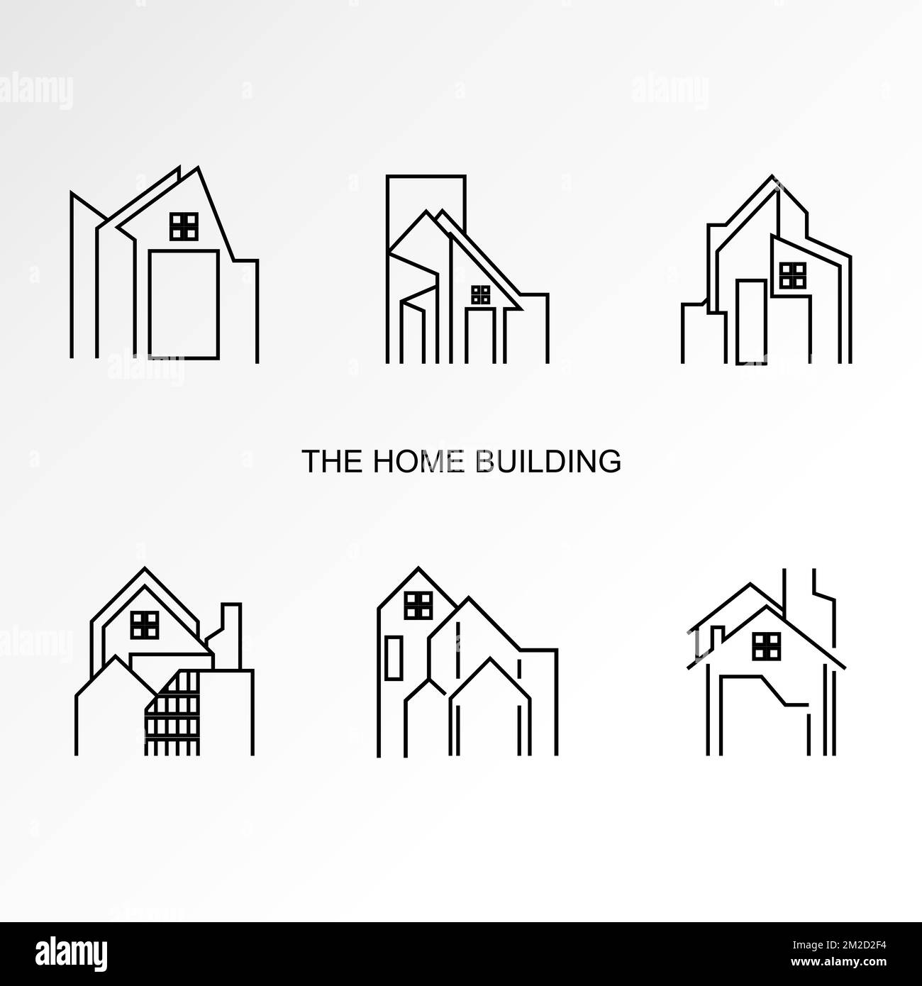 various house or building in line type graphic icon logo design ...