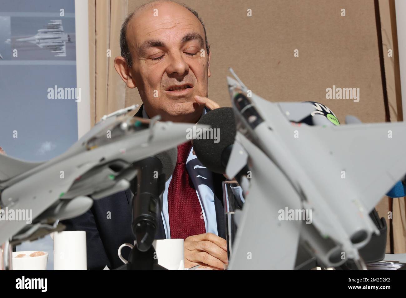 Dassault Aviation CEO Eric Trappier pictured during a press meeting ...