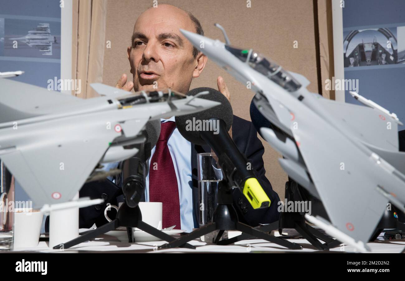 Dassault Aviation CEO Eric Trappier pictured during a press meeting ...