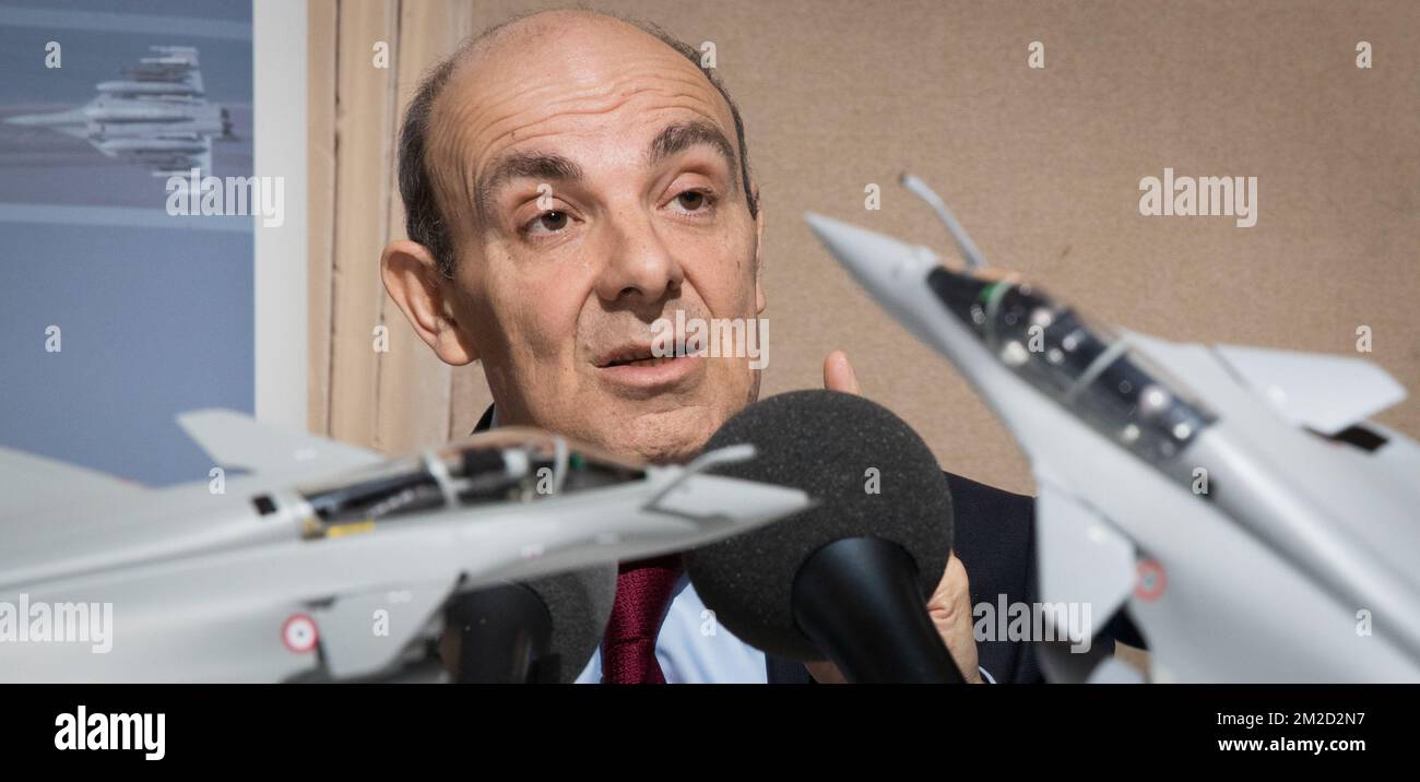 Dassault Aviation CEO Eric Trappier pictured during a press meeting ...