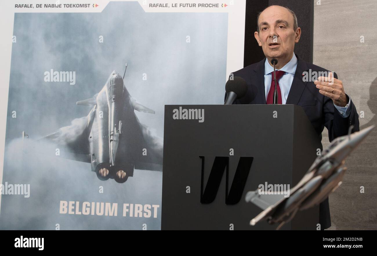 Dassault Aviation CEO Eric Trappier pictured during a press meeting ...