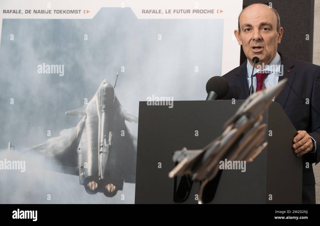 Dassault Aviation CEO Eric Trappier pictured during a press meeting ...