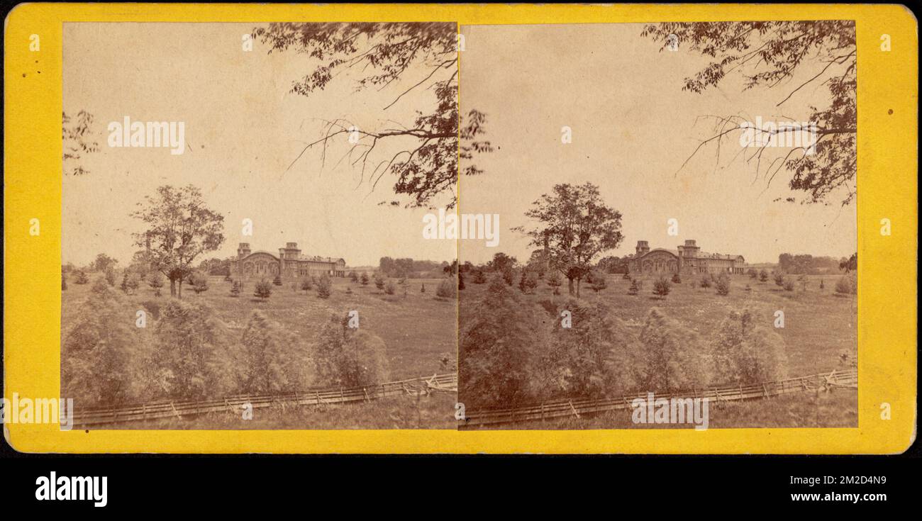 Country landscape with unidentified building in distance , Buildings ...