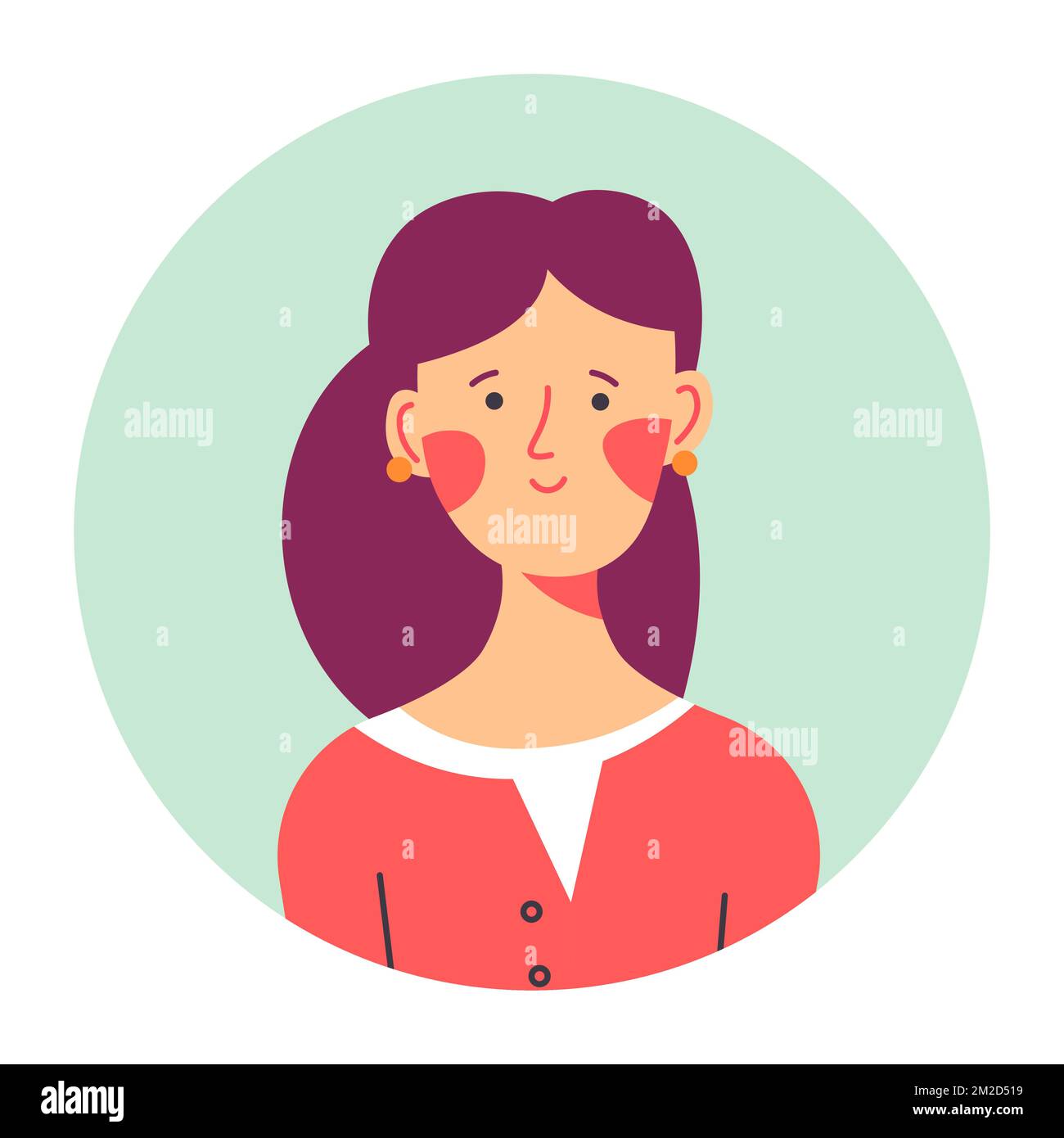 Portrait of female character, young lady profile vector Stock Vector ...