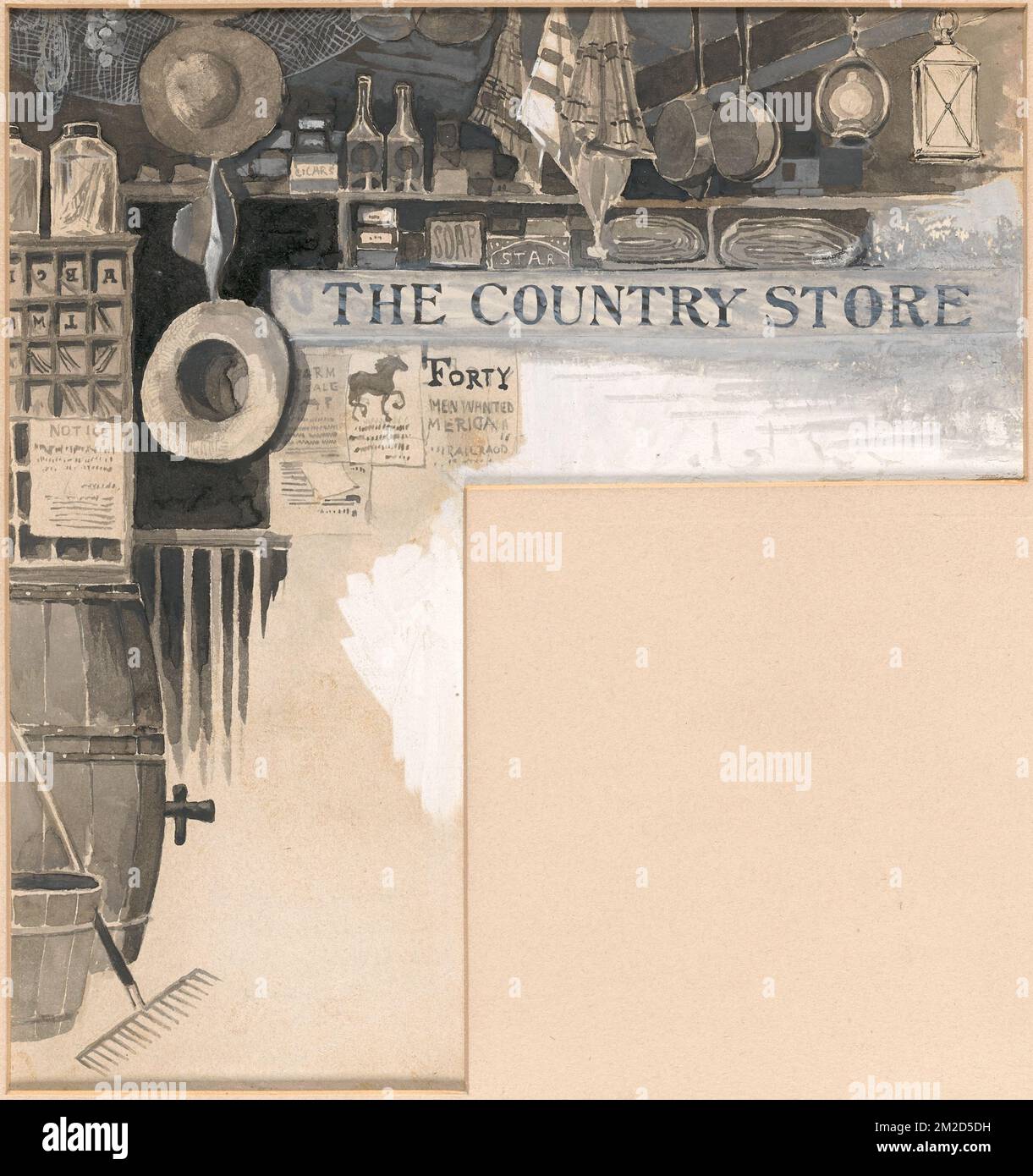 The country store (heading) , General stores. Joseph Pennell (1857-1926 ...