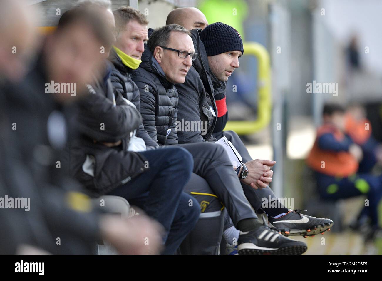 Westerlo's head coach Bob Peeters pictured during a soccer game between ...