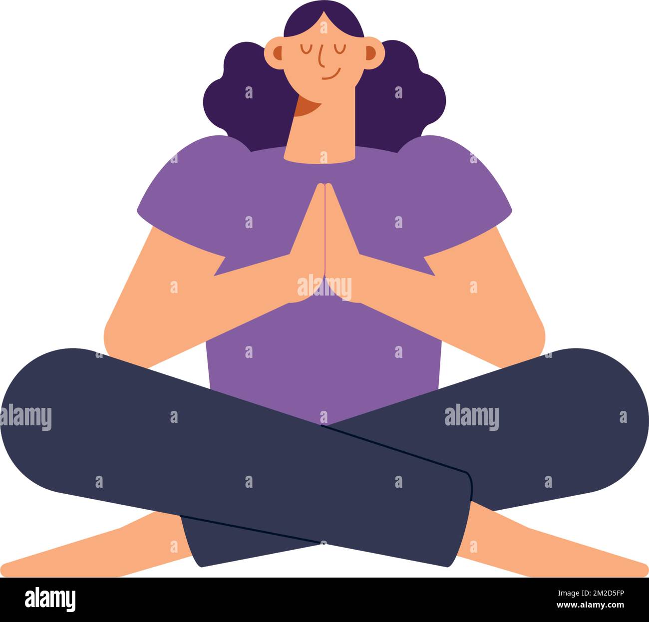 woman practicing yoga lotus position character Stock Vector Image & Art ...