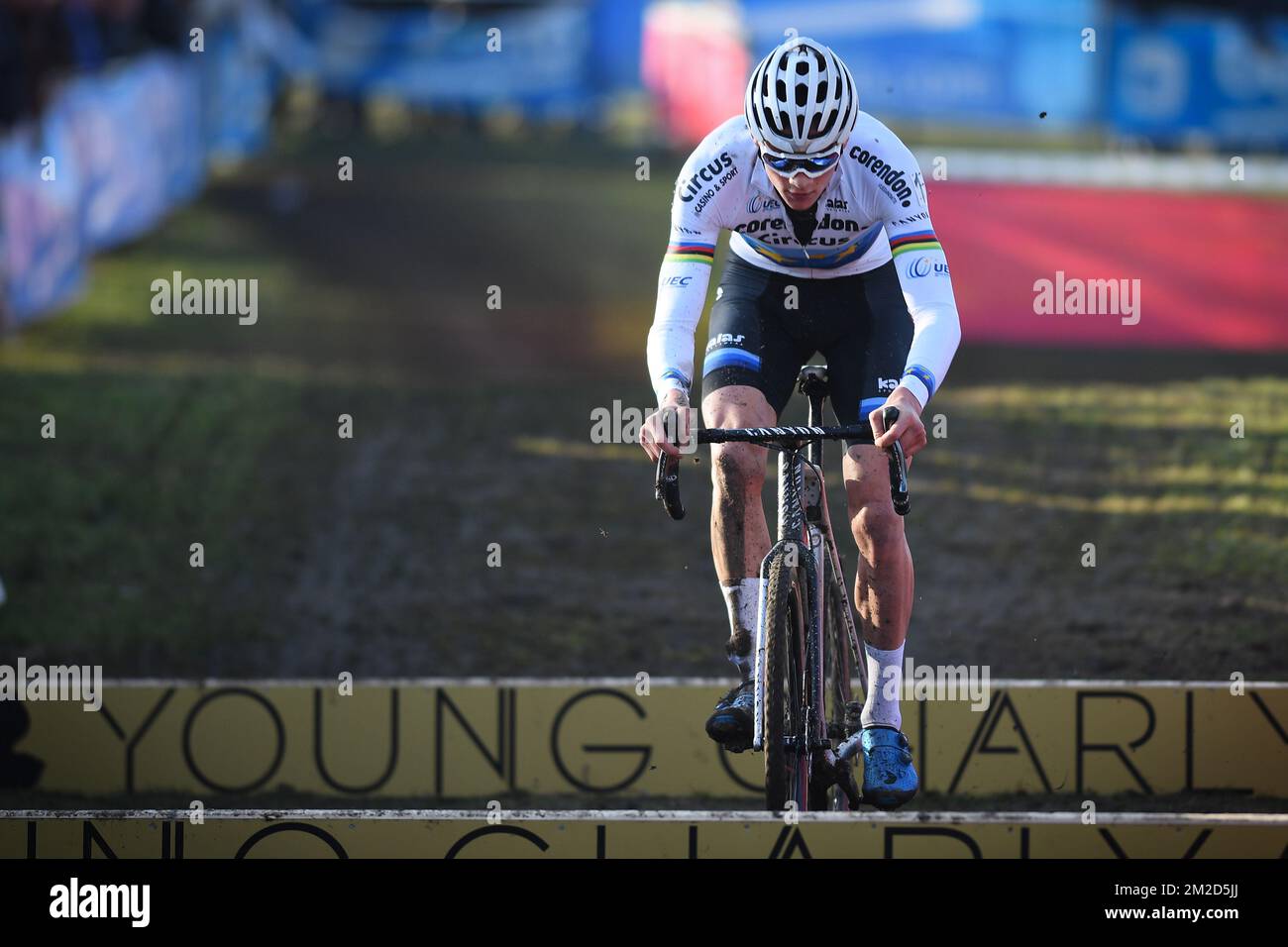 Dutch Mathieu Van Der Poel pictured in action during the men elite race ...