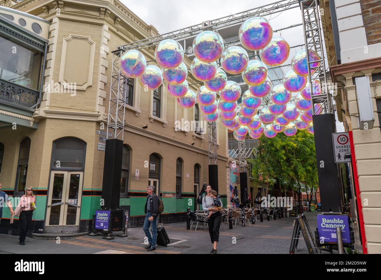 Adelaide, Australia. 14 December 2022. 50 vivid colour spheres are ...