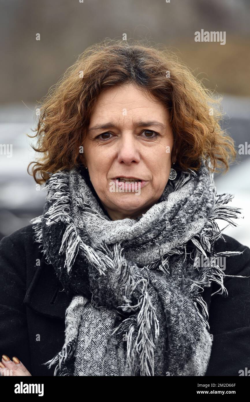 Elsa Celens pictured during a visit of the construction project ALEGrO ...
