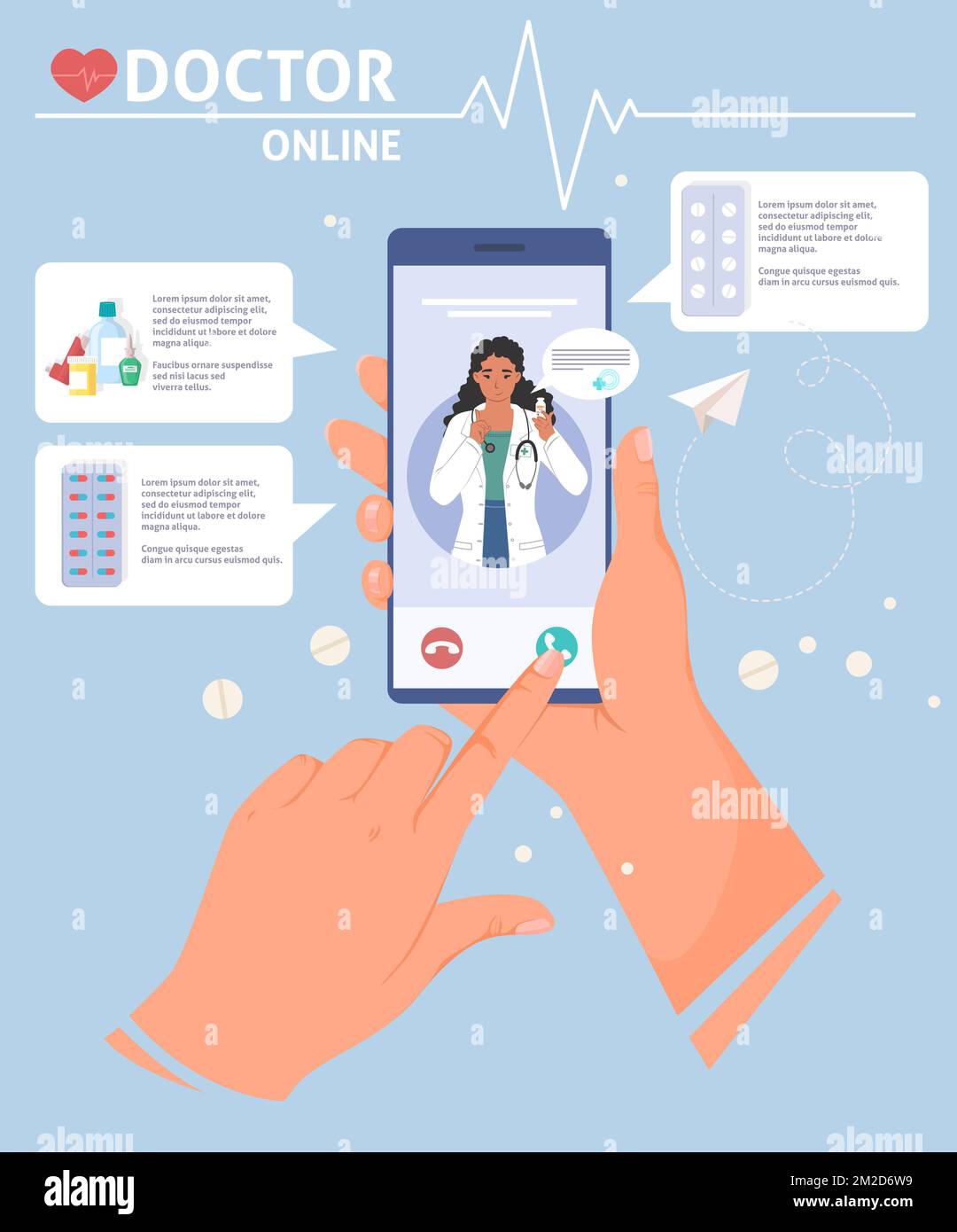 Doctor using digital device Stock Vector Images - Alamy