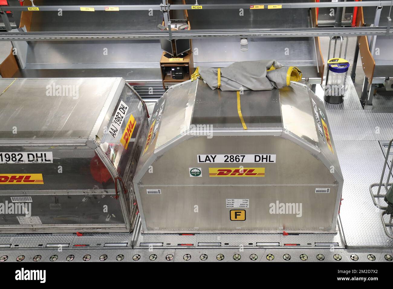 Illustration picture shows aircraft containers for transporting ...