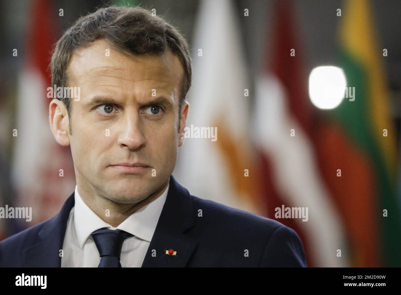 President of France Emmanuel Macron arrives at an informal meeting of ...