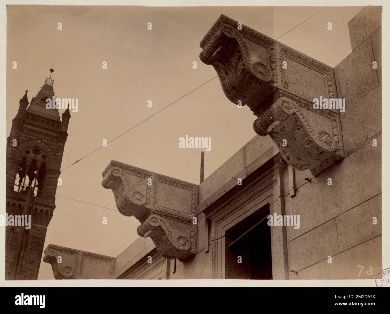 Courtyard balcony brackets, construction of the McKim Building , Public ...