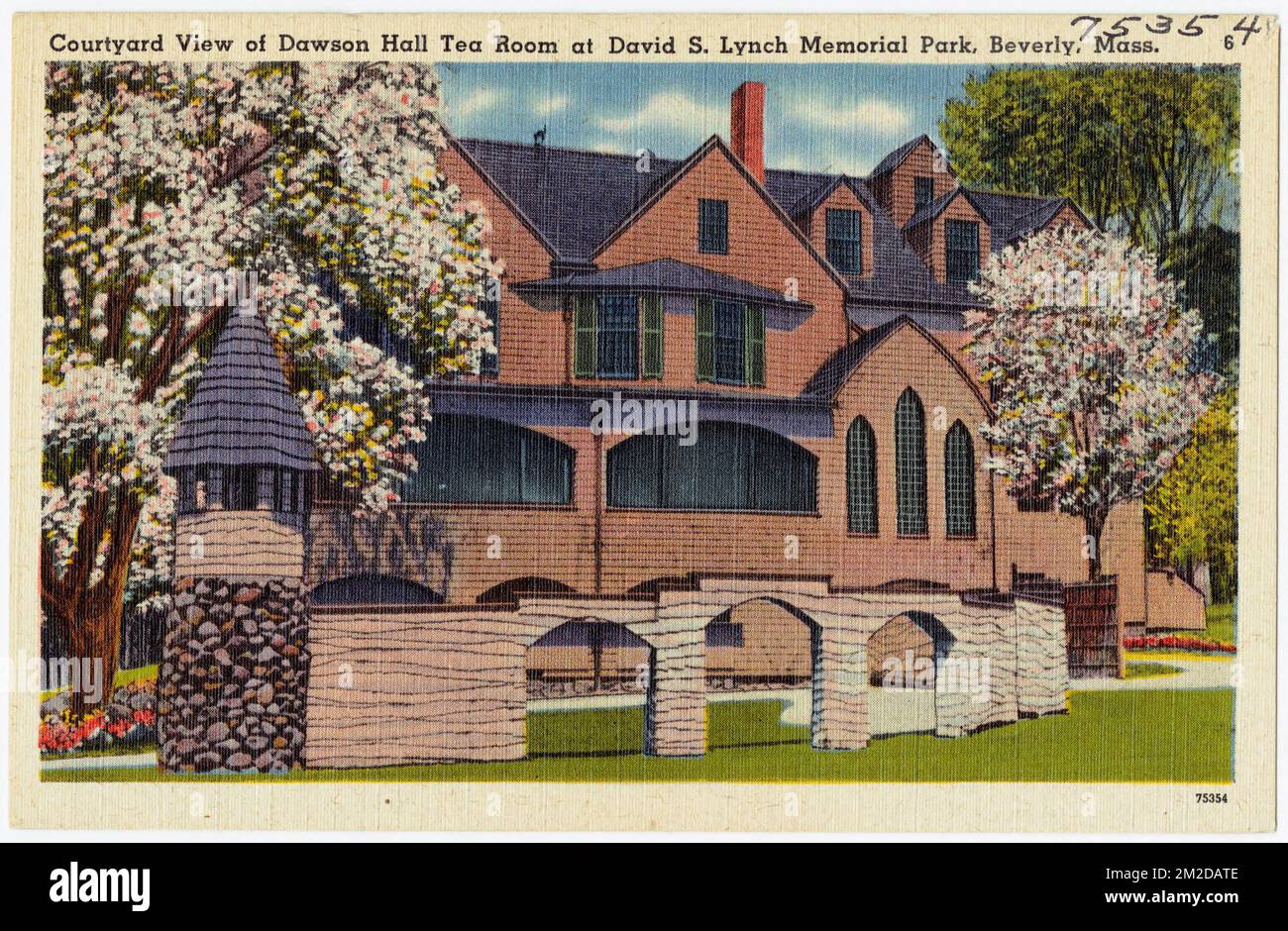 Courtyard view of Dawson Hall Tea Room at David S. Lynch Memorial Park ...