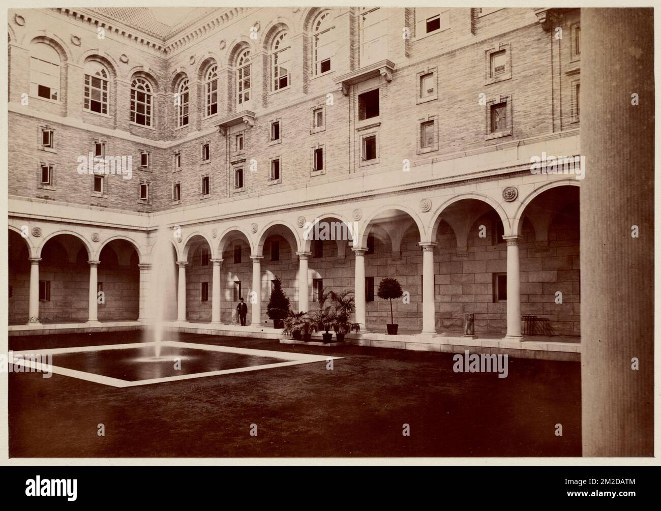 Courtyard looking southwest, construction of the McKim Building ...