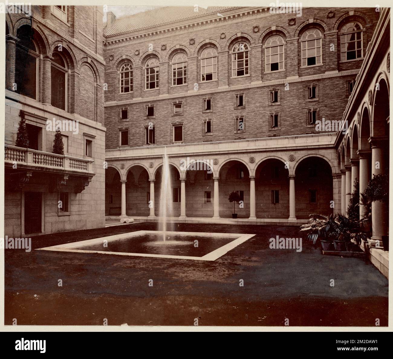 Courtyard looking south, construction of the McKim Building , Public ...