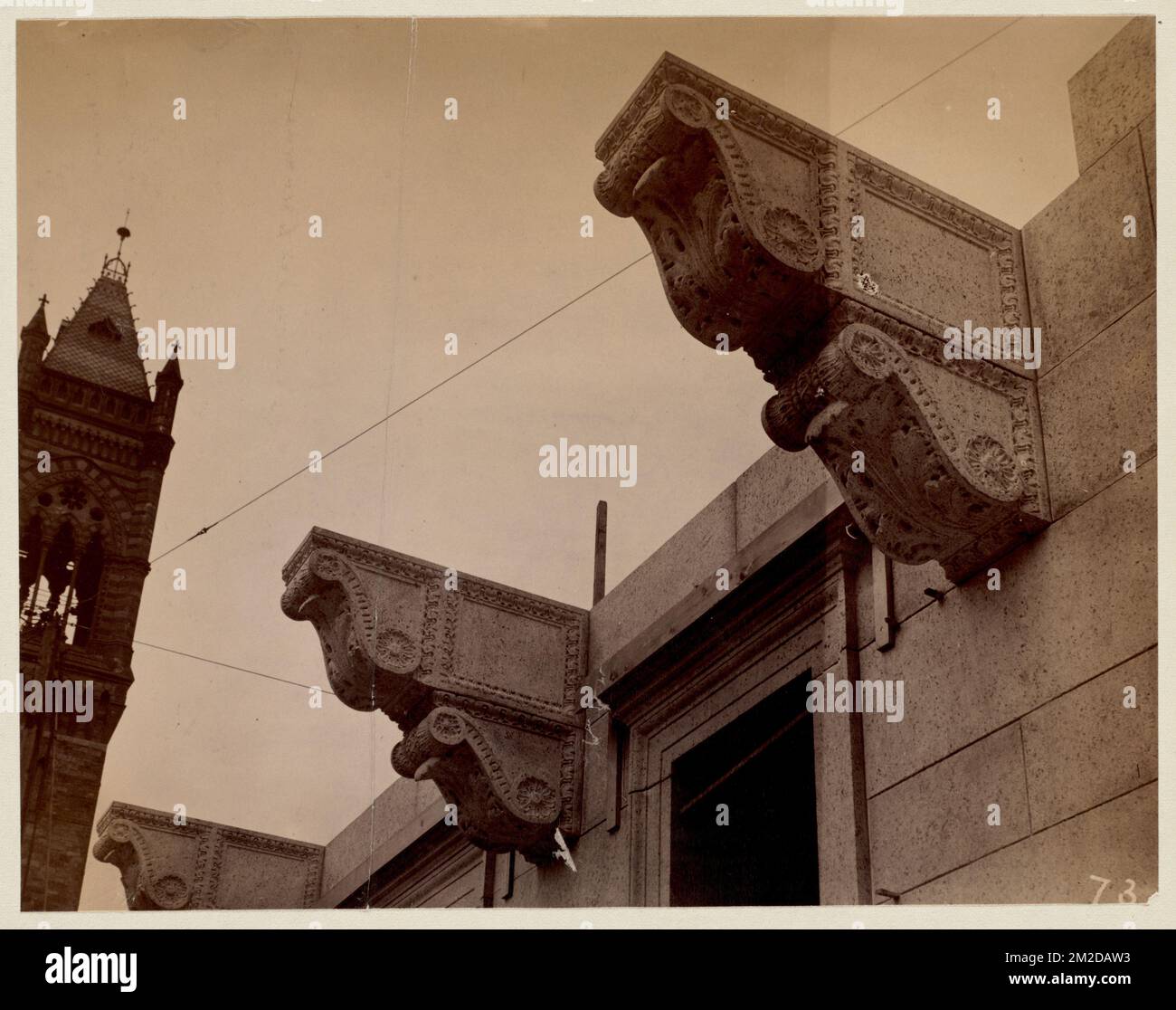 Courtyard balcony brackets, construction of the McKim Building , Public ...