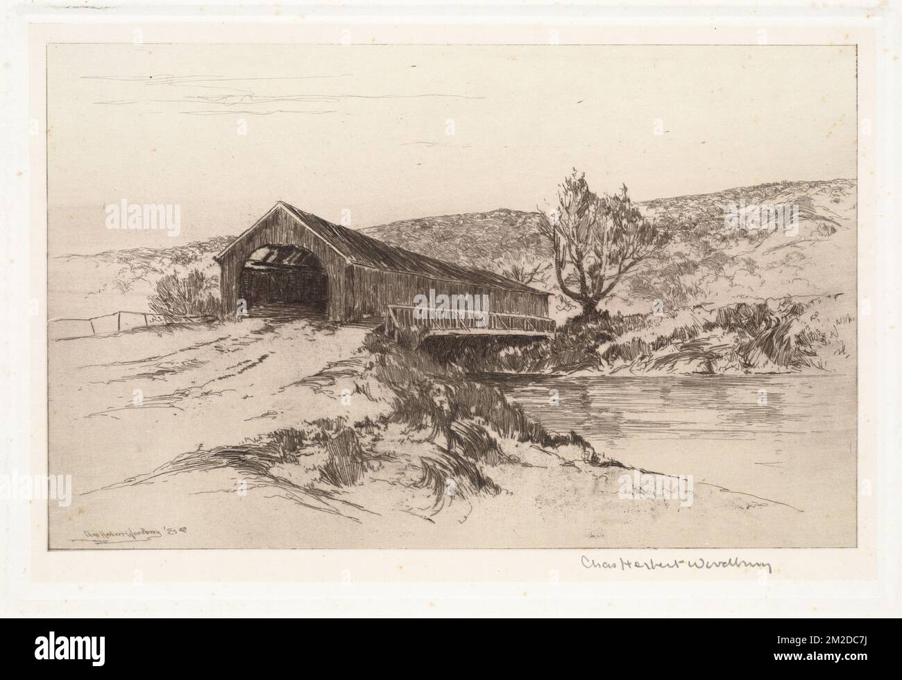 Covered bridge, Maine , Covered bridges. Charles H. Woodbury (1864-1940 ...