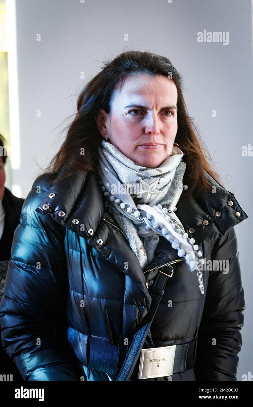 the widow of Stijn Saelens, Elisabeth Gyselbrecht pictured ahead of a ...