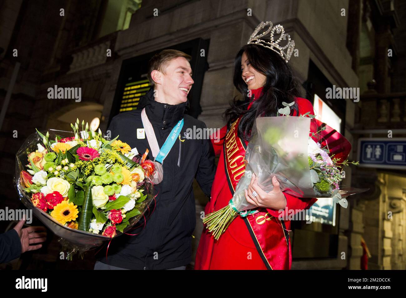 Miss Belgium Angeline Flor Pua and Belgian speed skater and silver ...