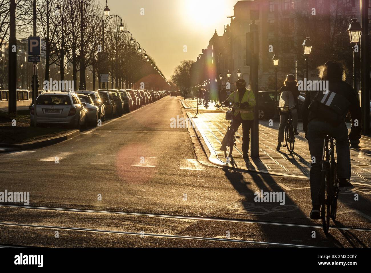 Bicycle path along a main road - Bike painted on the ground | Piste ...