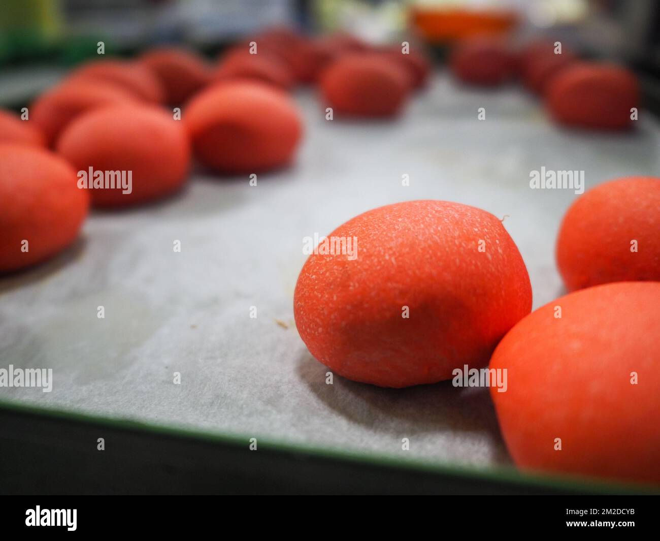 baker chef making red violet yellow and green small 30 grams coloured ...