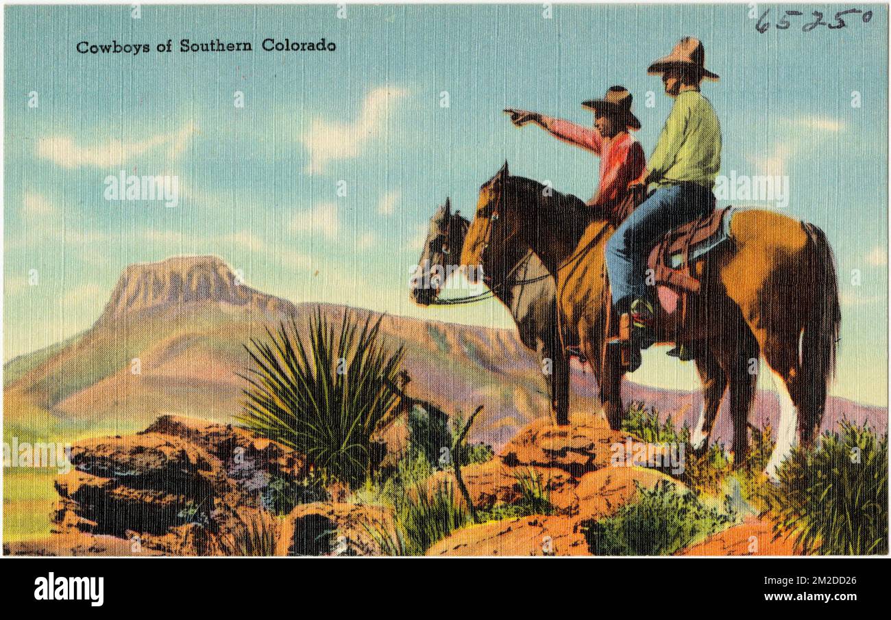 Cowboys of Southern Colorado , Mountains, Tichnor Brothers Collection ...