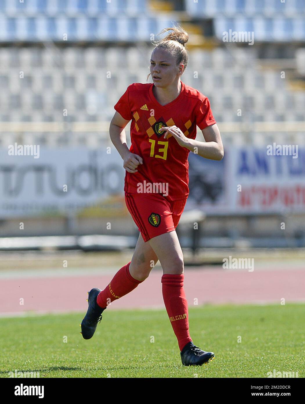 Belgium's Sarah Wijnants pictured in action during a soccer game ...