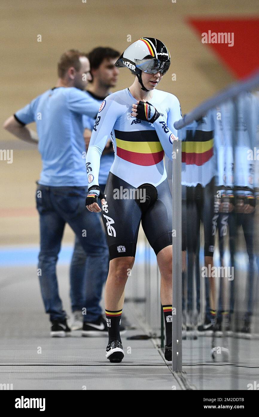 Belgian Gilke Croket pictured after the women's team pursuit ...