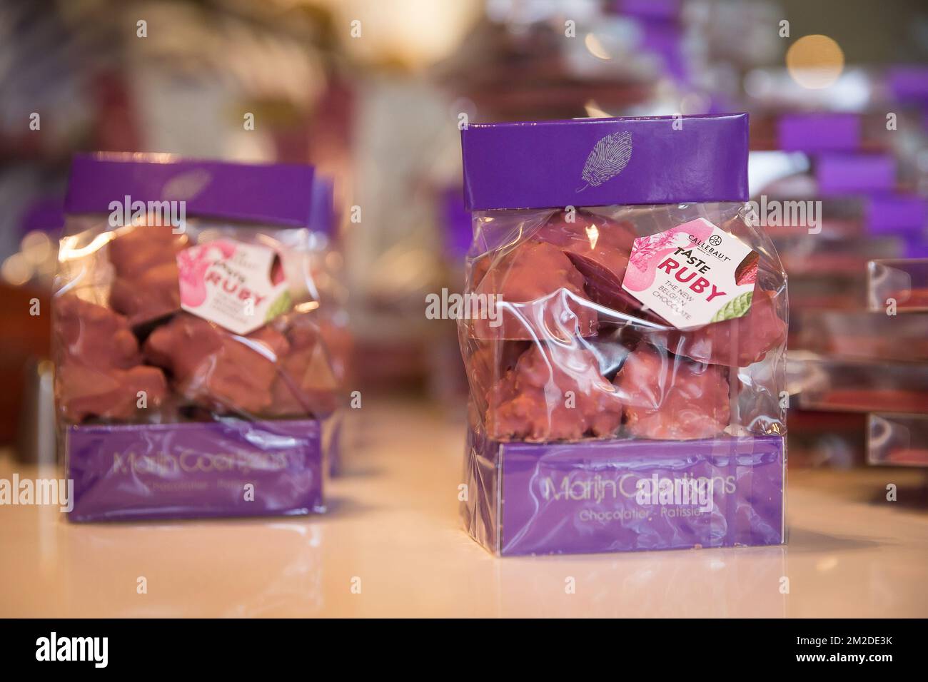 Illustration picture shows the presentation of the 'ruby RB1' chocolate ...