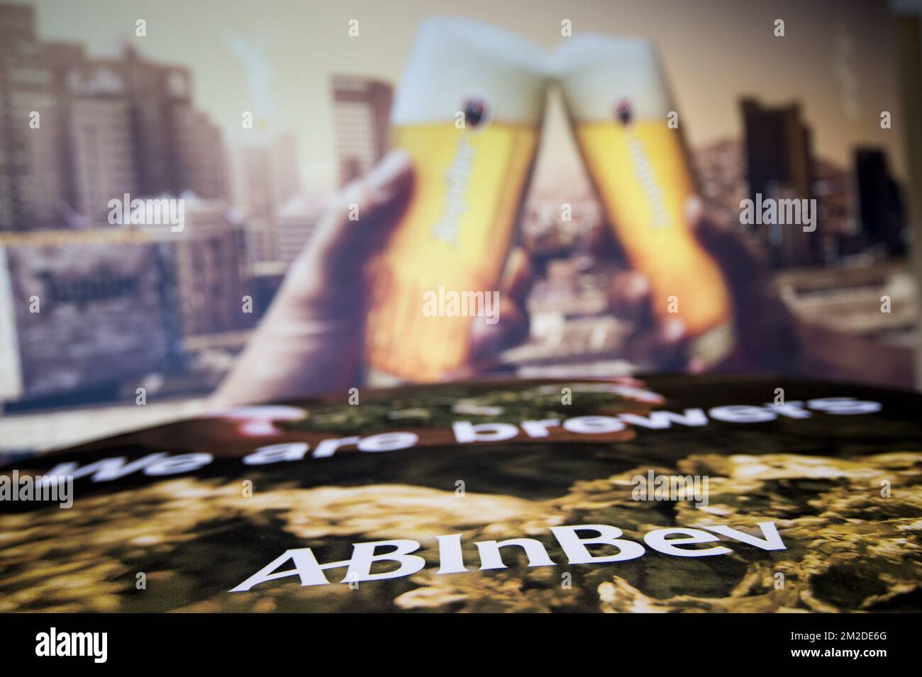 Illustration picture shows the logo of Anheuser-Bush InBev pictured ...