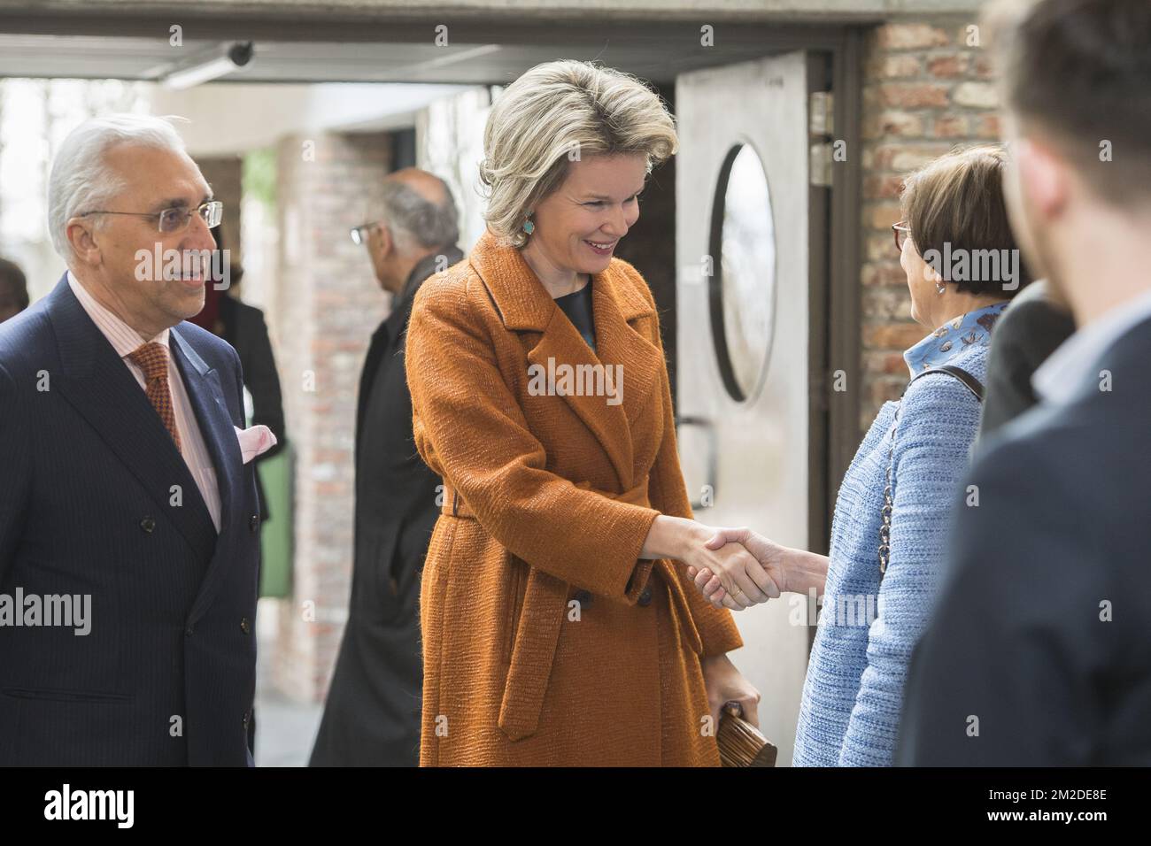 Queen Mathilde of Belgium pictured during a royal visit to the Campus ...