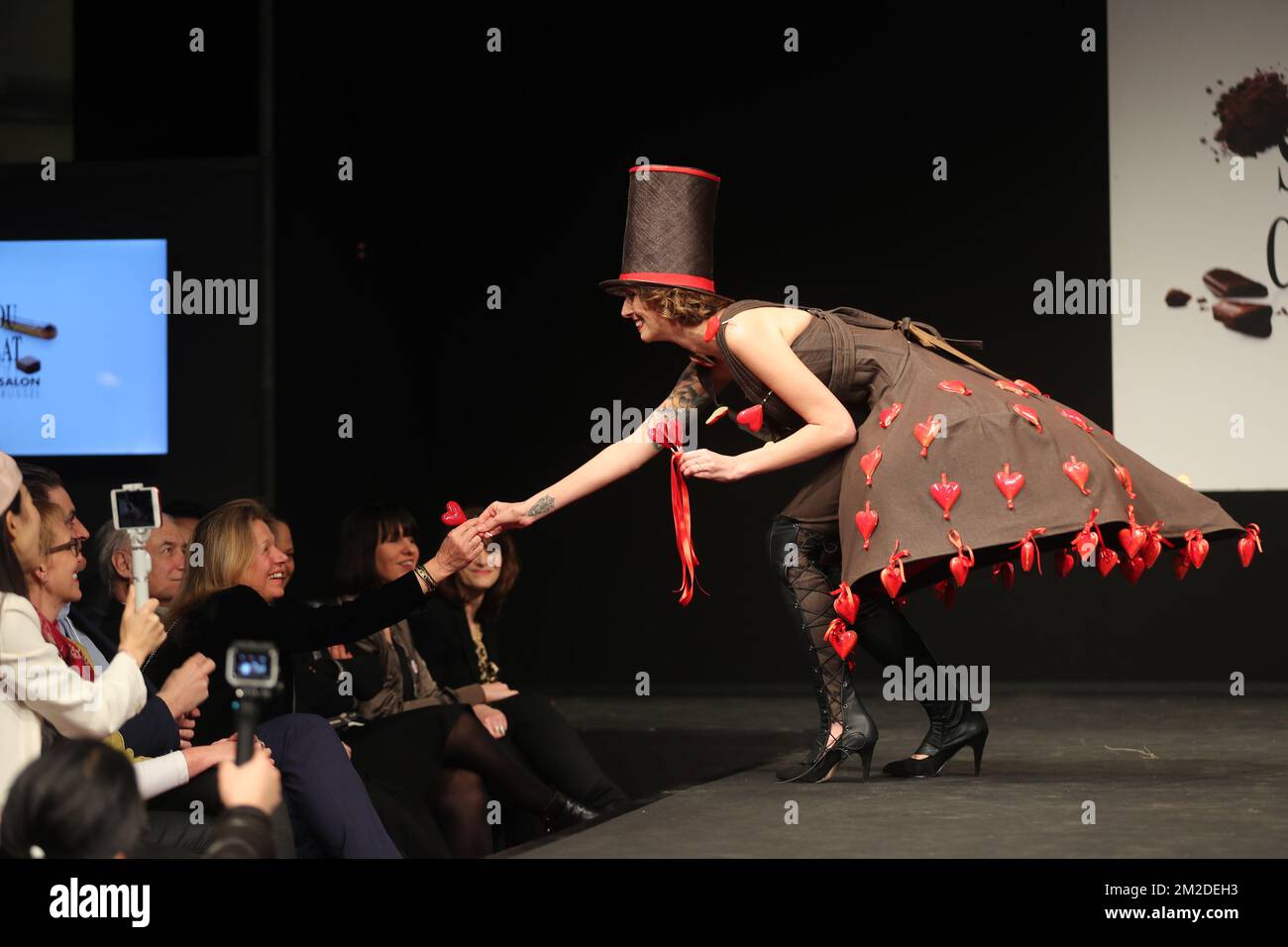 Illustration picture shows a defile of chocolate dress at the fifth ...